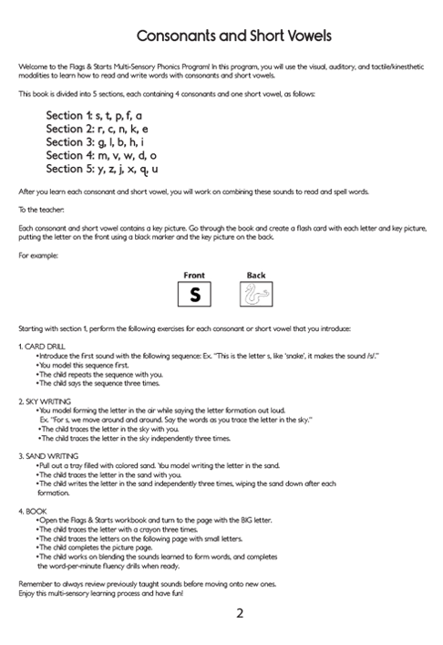 Flags and Stars Consonants and Short Vowels - EBL Coaching