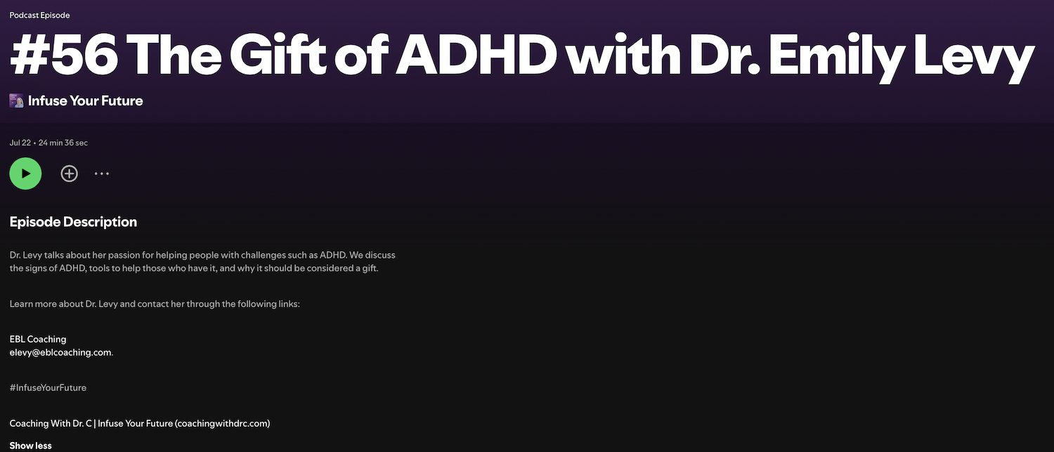 Dr. Levy Discusses why ADHD is a Gift on Infuse Your Future
